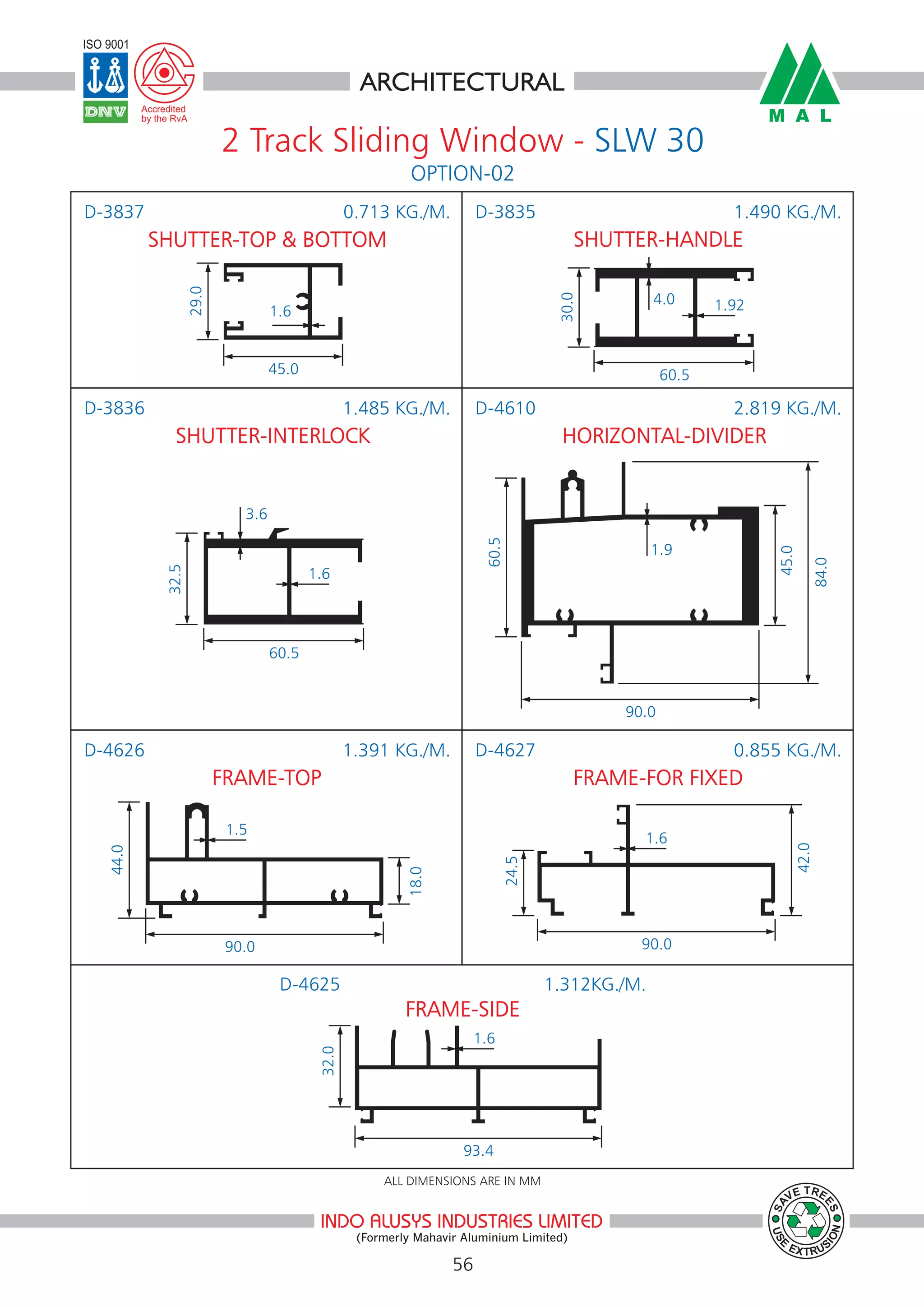 Aluminum Extrusion Architecture Division (Sliding Series Window) | PDF ...
