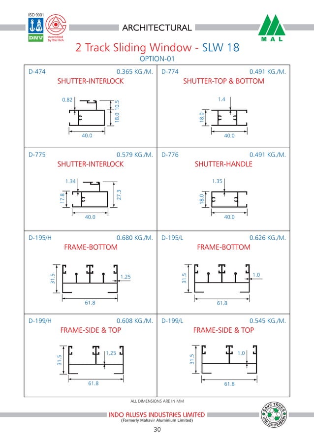 Aluminum Extrusion Architecture Division (Sliding Series Window) | PDF