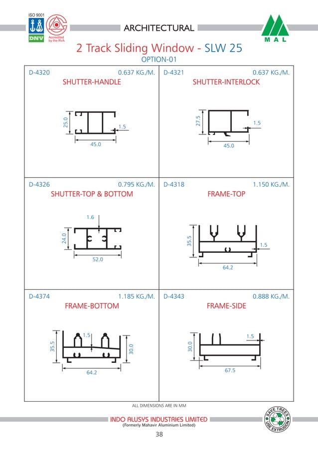 Aluminum Extrusion Architecture Division (Sliding Series Window) | PDF ...
