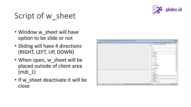 How to create sliding window hamburger menu style in Powerbuilder | PPT