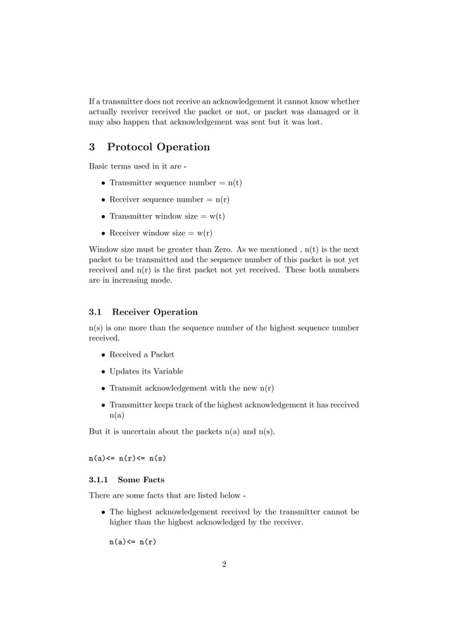 Sliding Window Protocol Pdf Computer Networking Computing