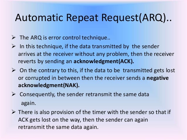 Sliding window protocol(ARQ technique)