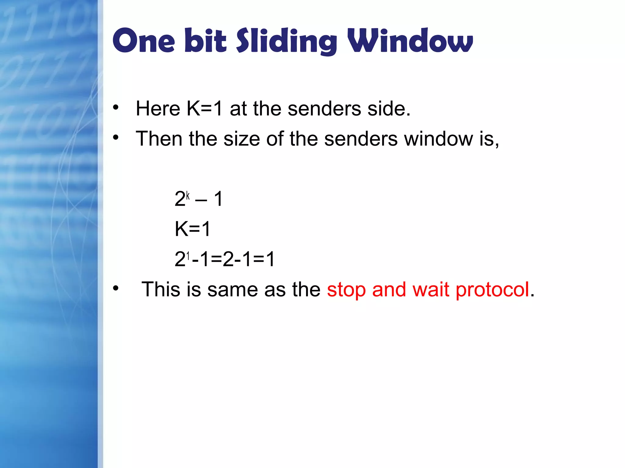 Sliding window protocol | PPT
