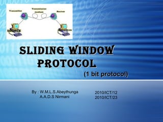 Sliding window protocol | PPT
