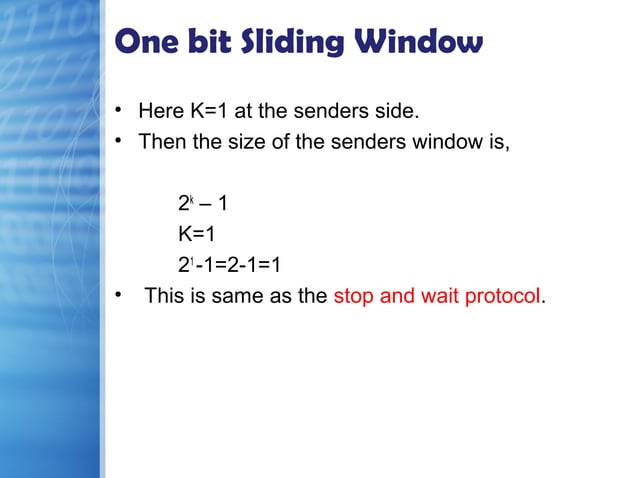 Sliding window protocol | PPT