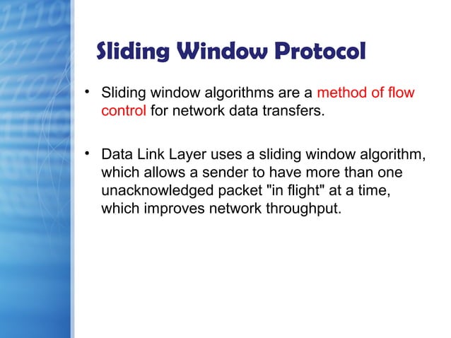 Sliding window protocol | PPT