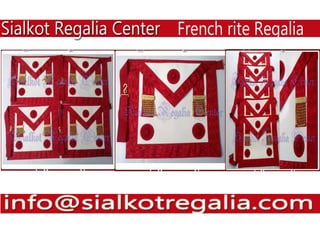French rite master apron with 3 rosettes | PPTX