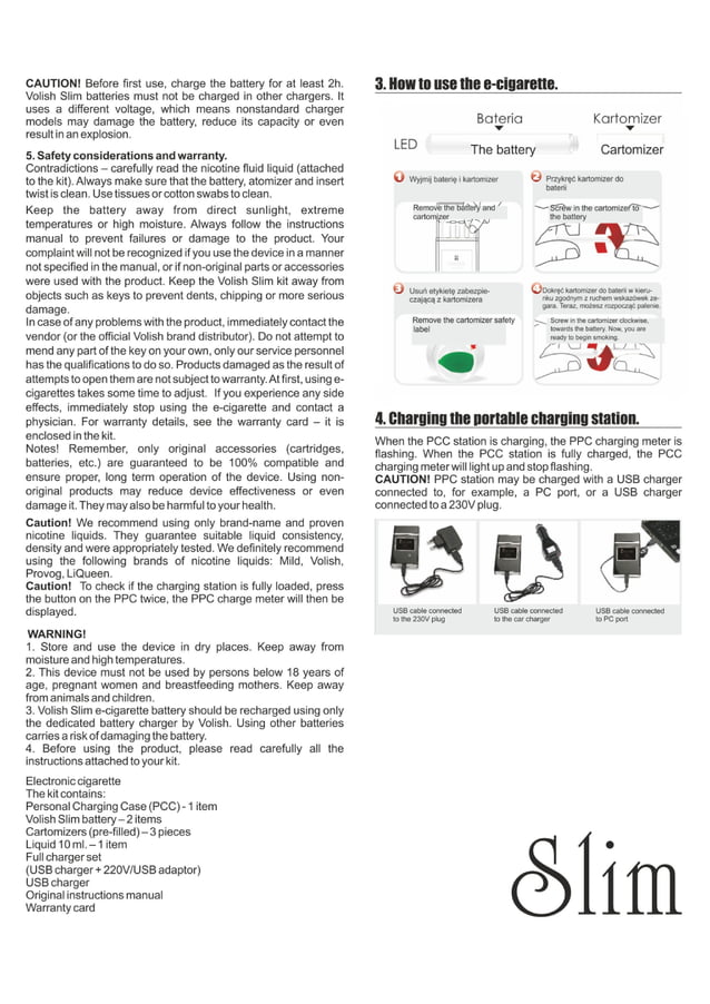 Instruction Manual for Volish Slim | PDF