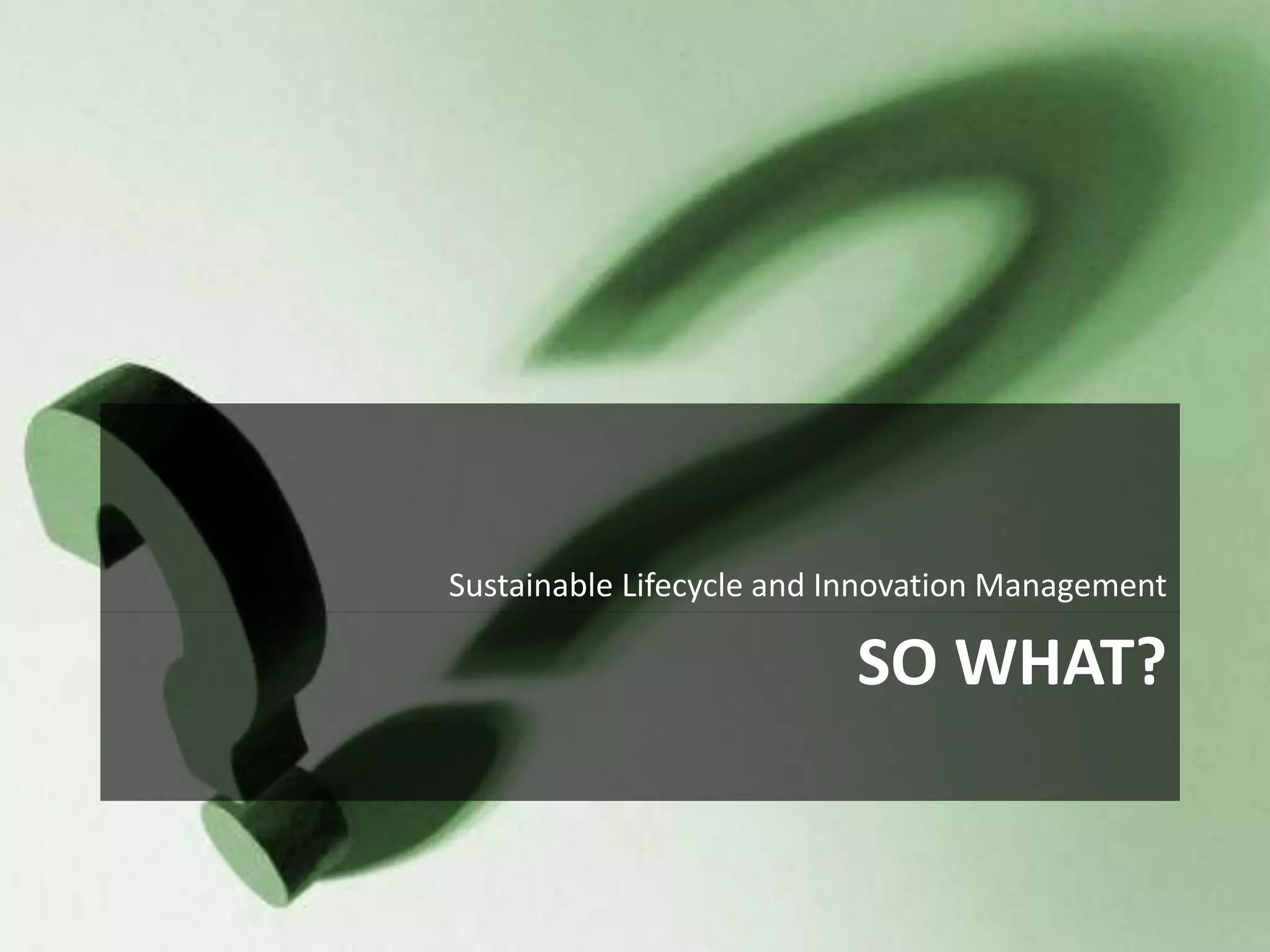 Sustainable IT Lifecycle Innovation Management | PPT