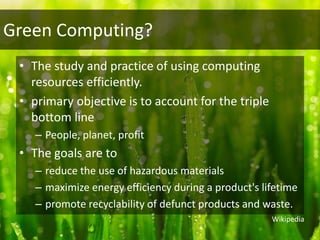 Sustainable IT Lifecycle Innovation Management | PPT