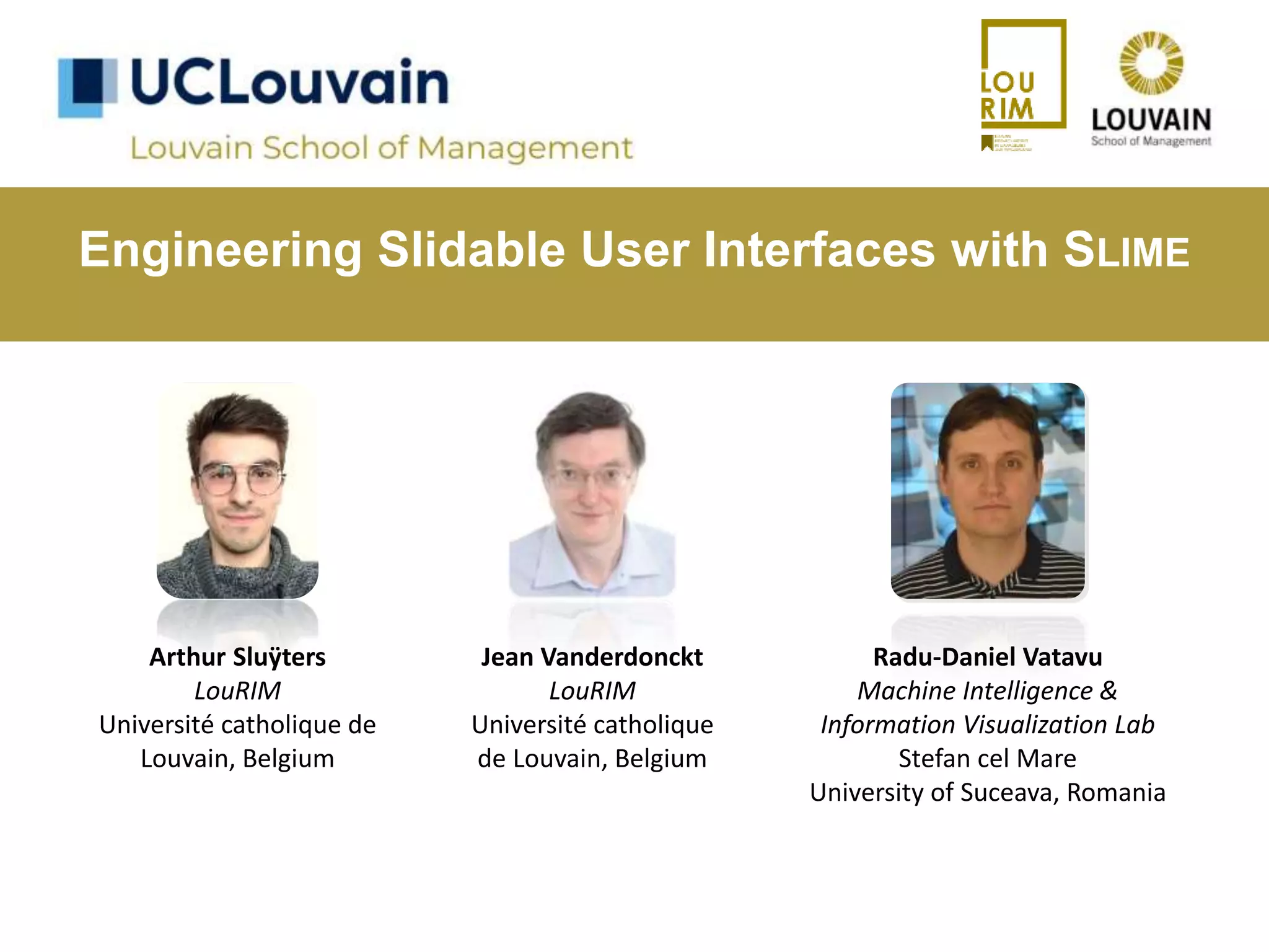 Engineering Slidable User Interfaces with Slime | PPT