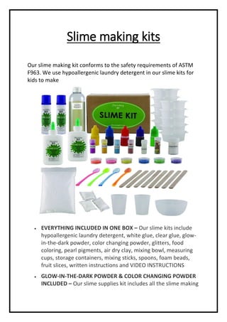Slime Making Kits | PDF