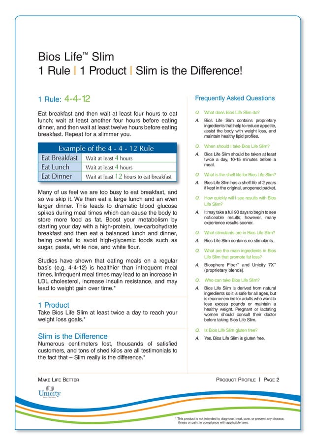 Slim product profile | PDF