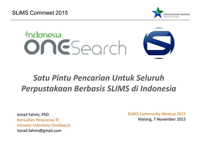 Indonesia OneSearch: Satu Pintu Pencarian Untuk Seluruh Perpustakaan ...