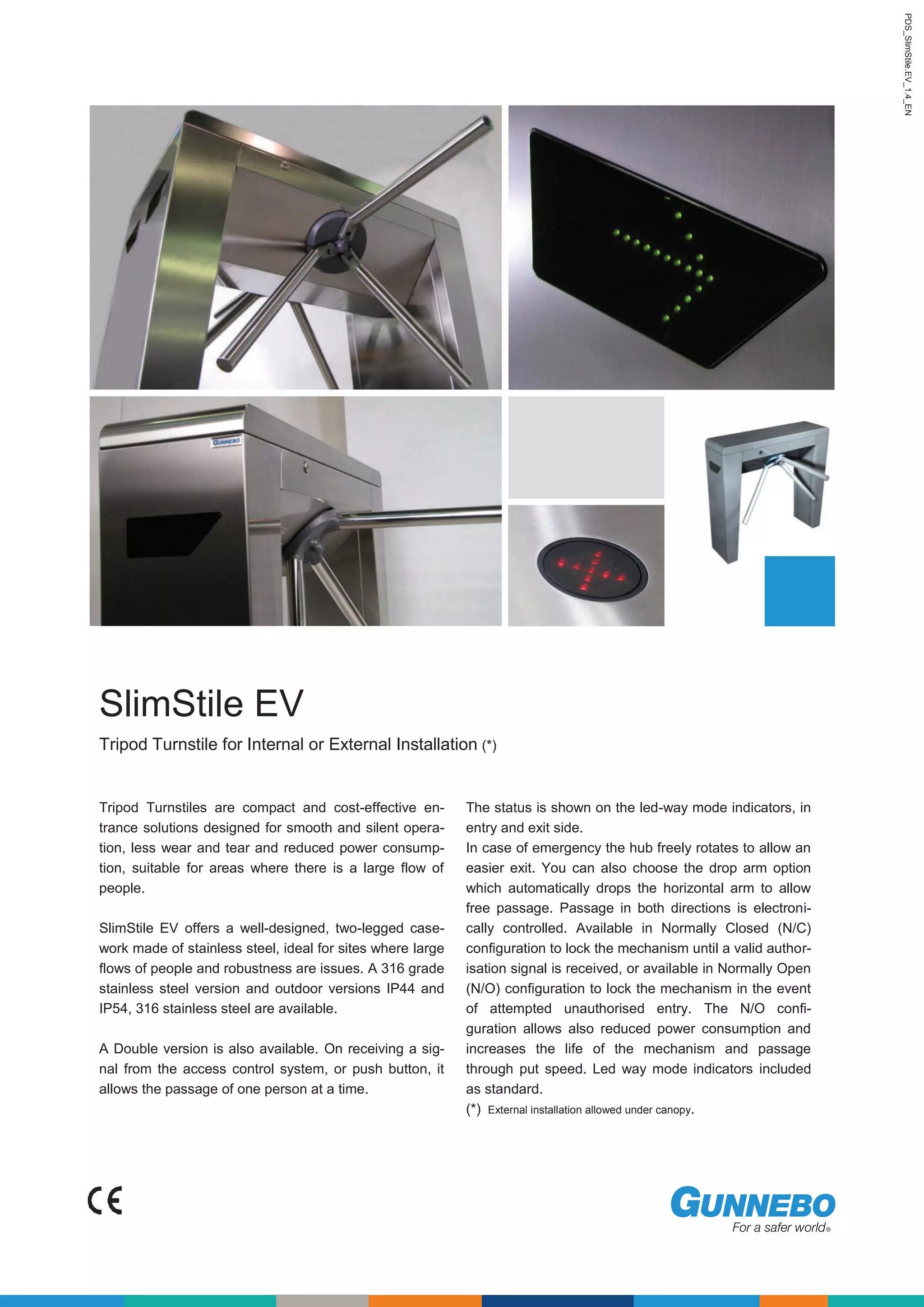 SlimStile EV - Tripod Turnstile for Internal or External Installation ...