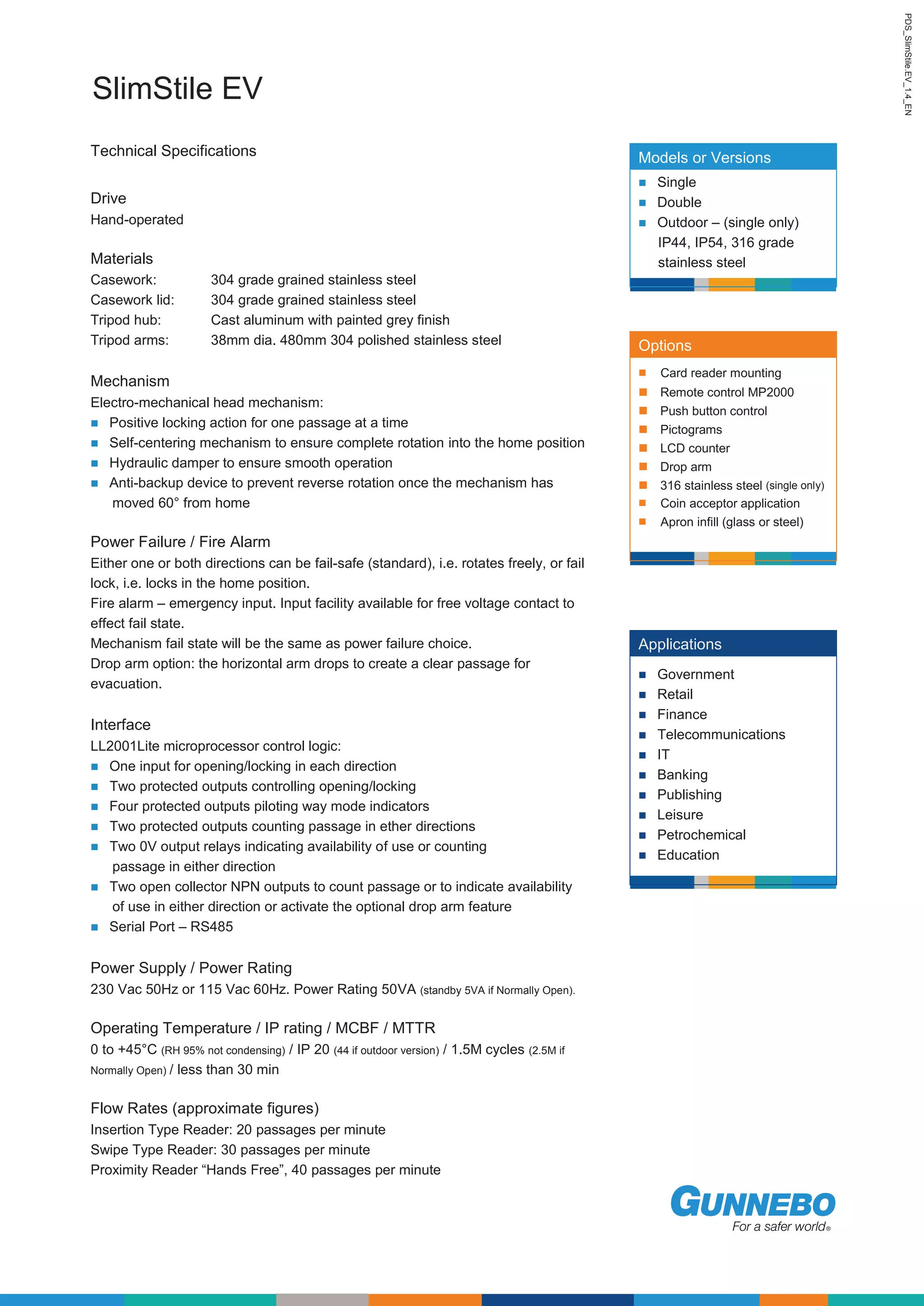 SlimStile EV - Tripod Turnstile for Internal or External Installation ...