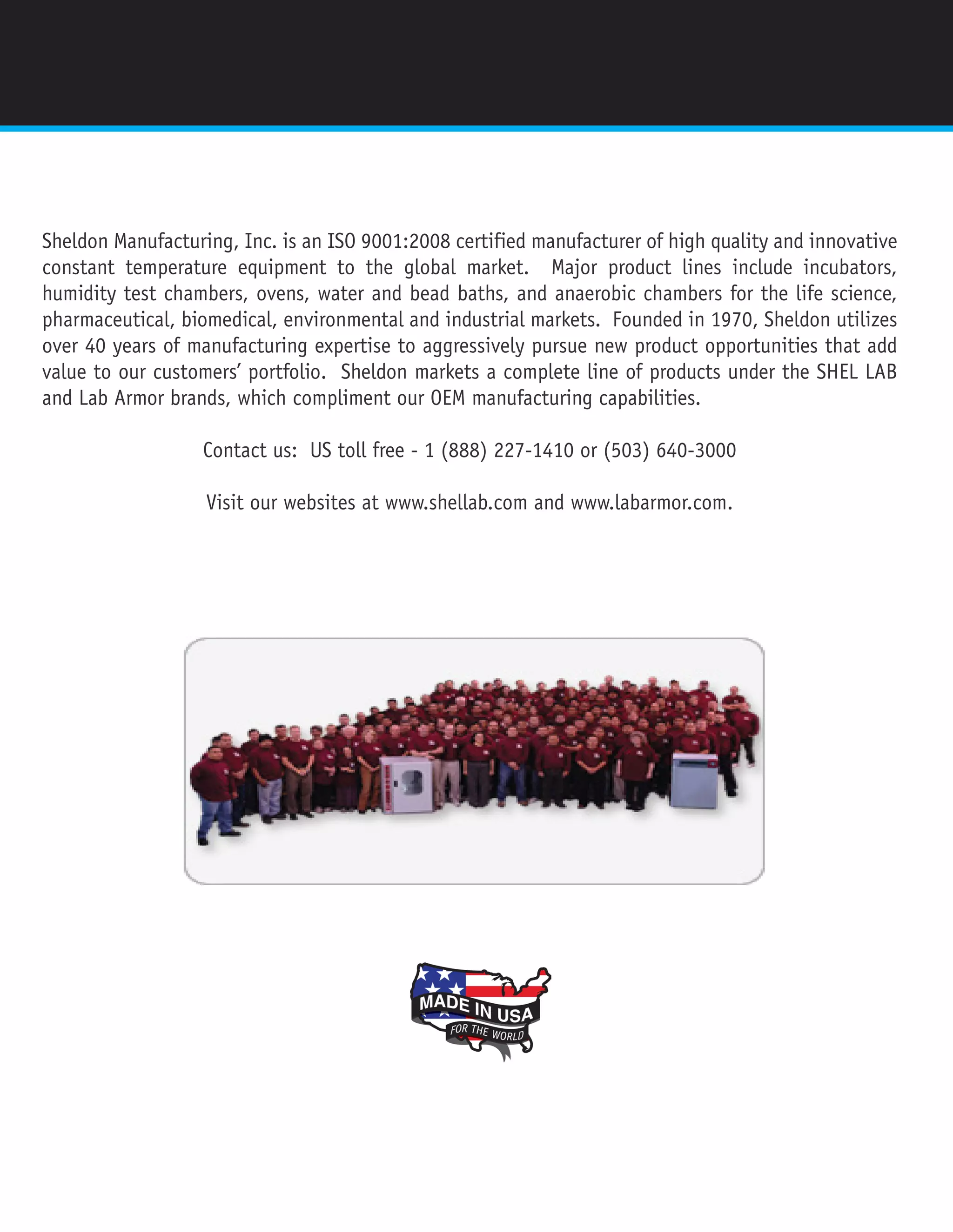 SHEL LAB Incubator Catalog | PDF