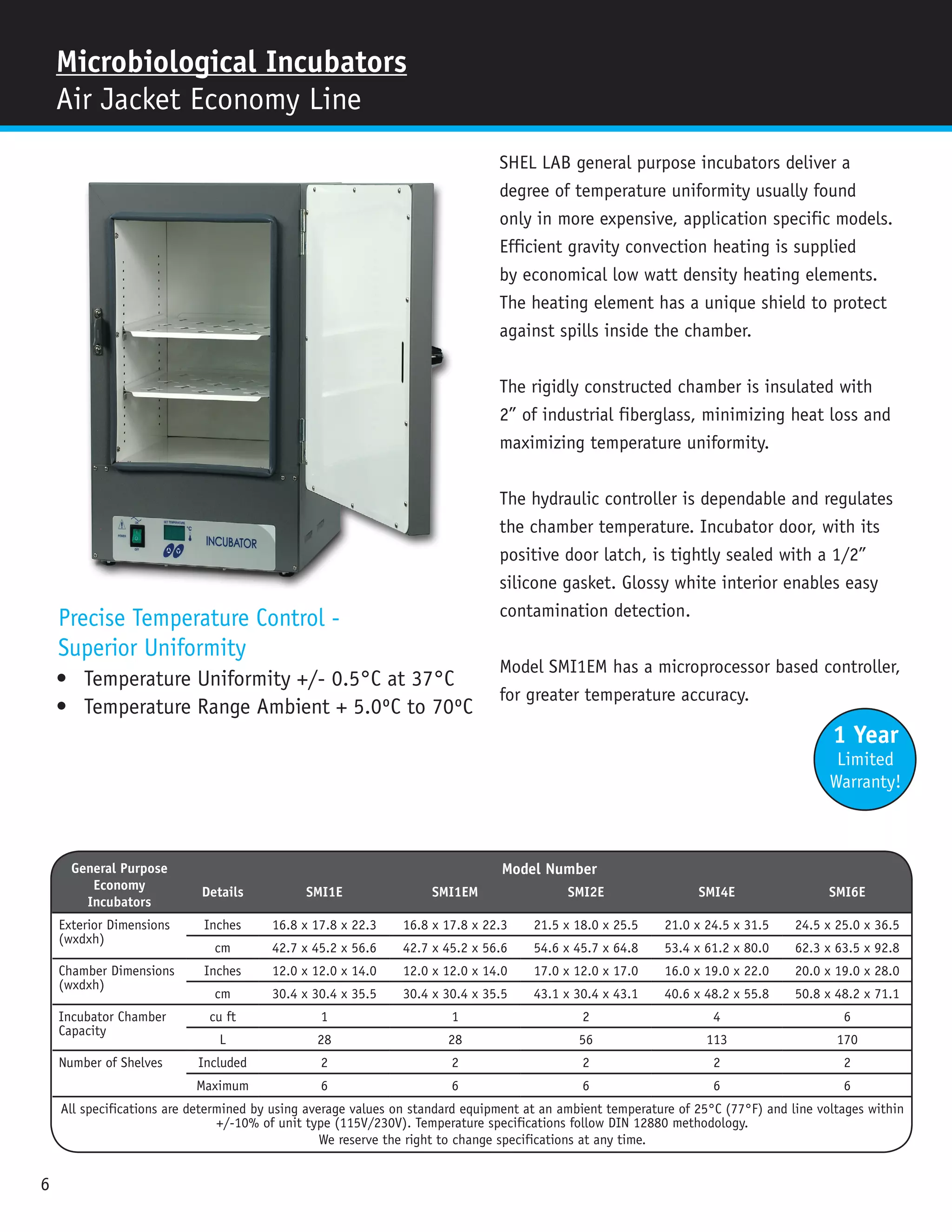 SHEL LAB Incubator Catalog | PDF