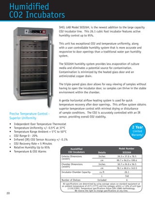 SHEL LAB Incubator Catalog | PDF