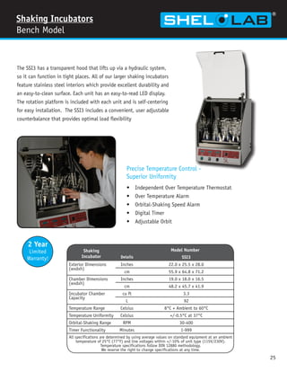 SHEL LAB Incubator Catalog | PDF