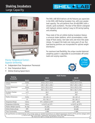 SHEL LAB Incubator Catalog | PDF