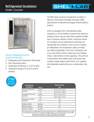 SHEL LAB Incubator Catalog | PDF