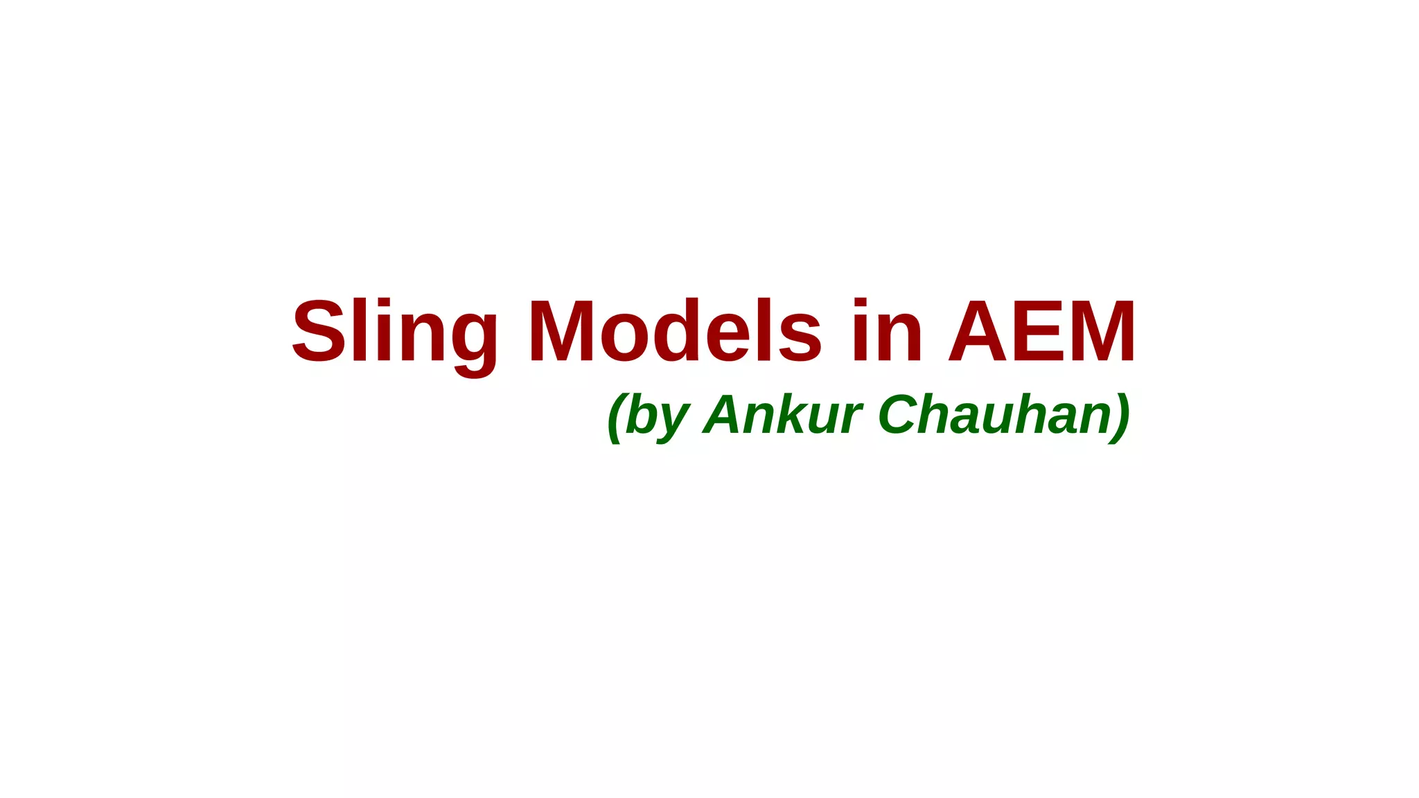 Understanding Sling Models in AEM | PDF