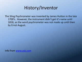 Sling psycrometer pd.5 | PPTX | Weather | Science