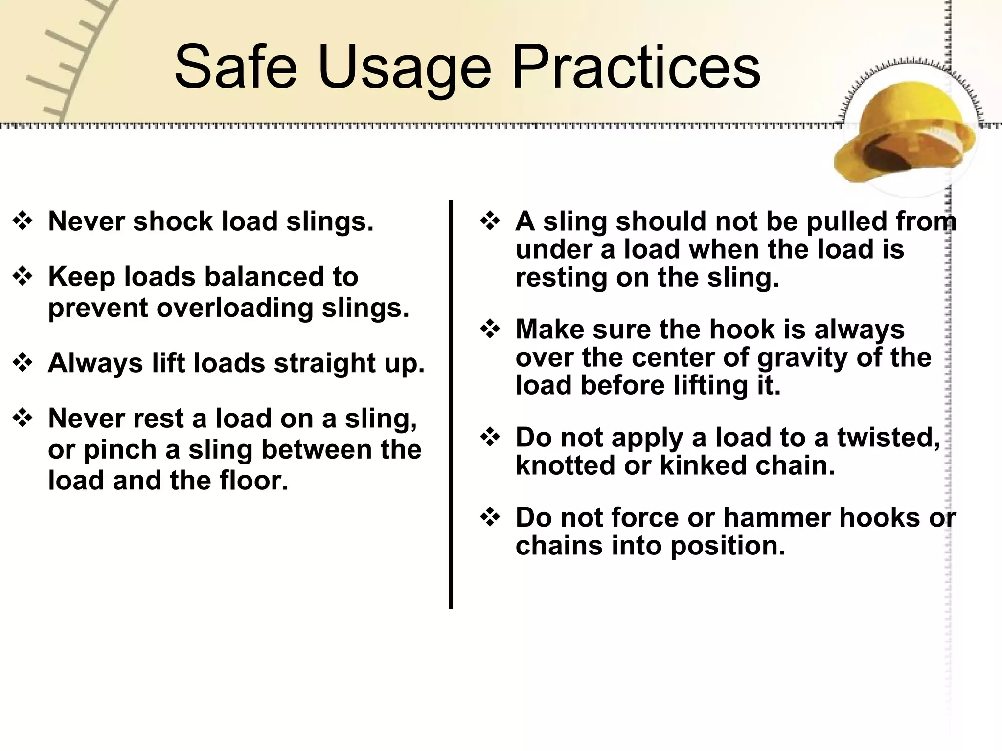 Lifting Sling Safety | PPT