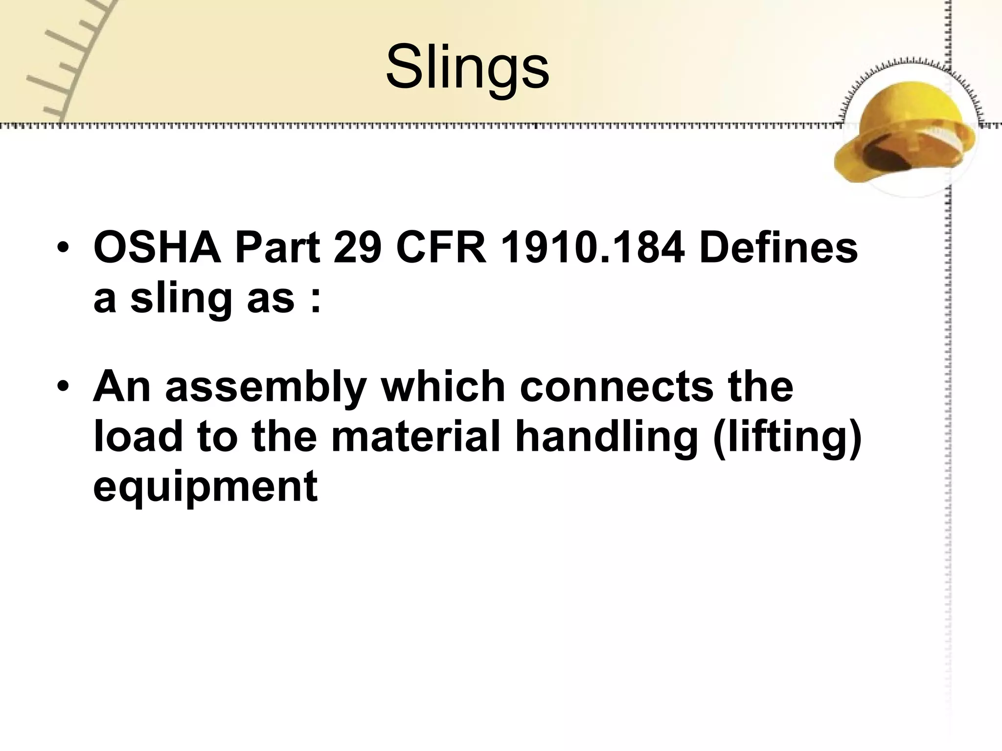 Lifting Sling Safety | PPT