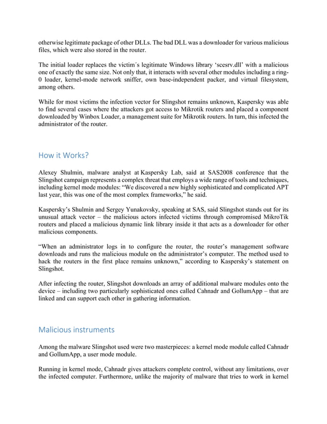 Slingshot APT - Critical Vulnerability through routers | PDF | Computer ...