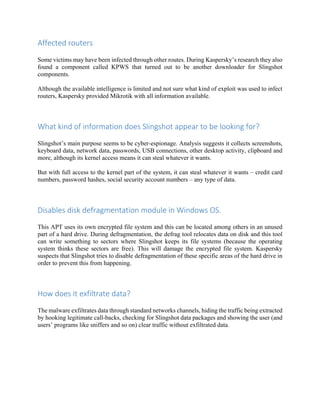 Slingshot APT - Critical Vulnerability through routers | PDF | Computer ...