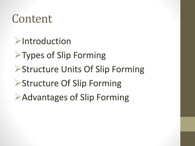 Slip formwork technique | PPTX