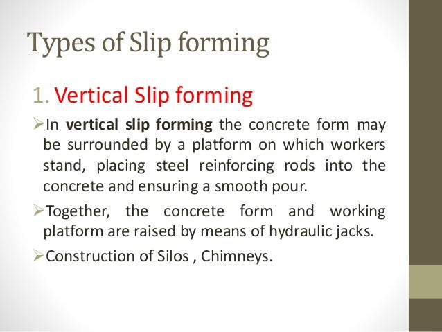 Slip formwork technique