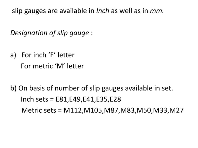 Slip Gauges Information | PPTX