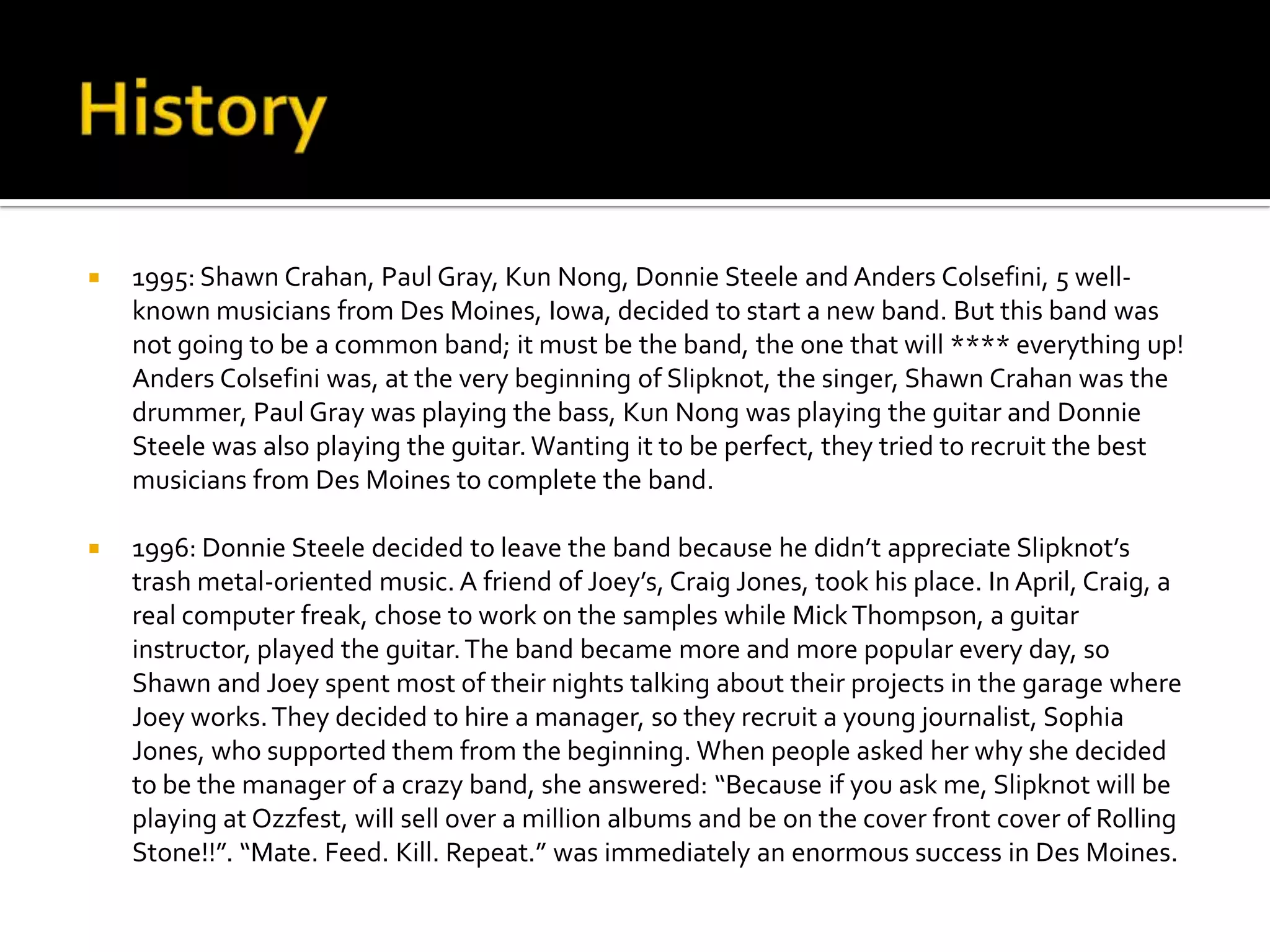 Slipknot facts | PPTX