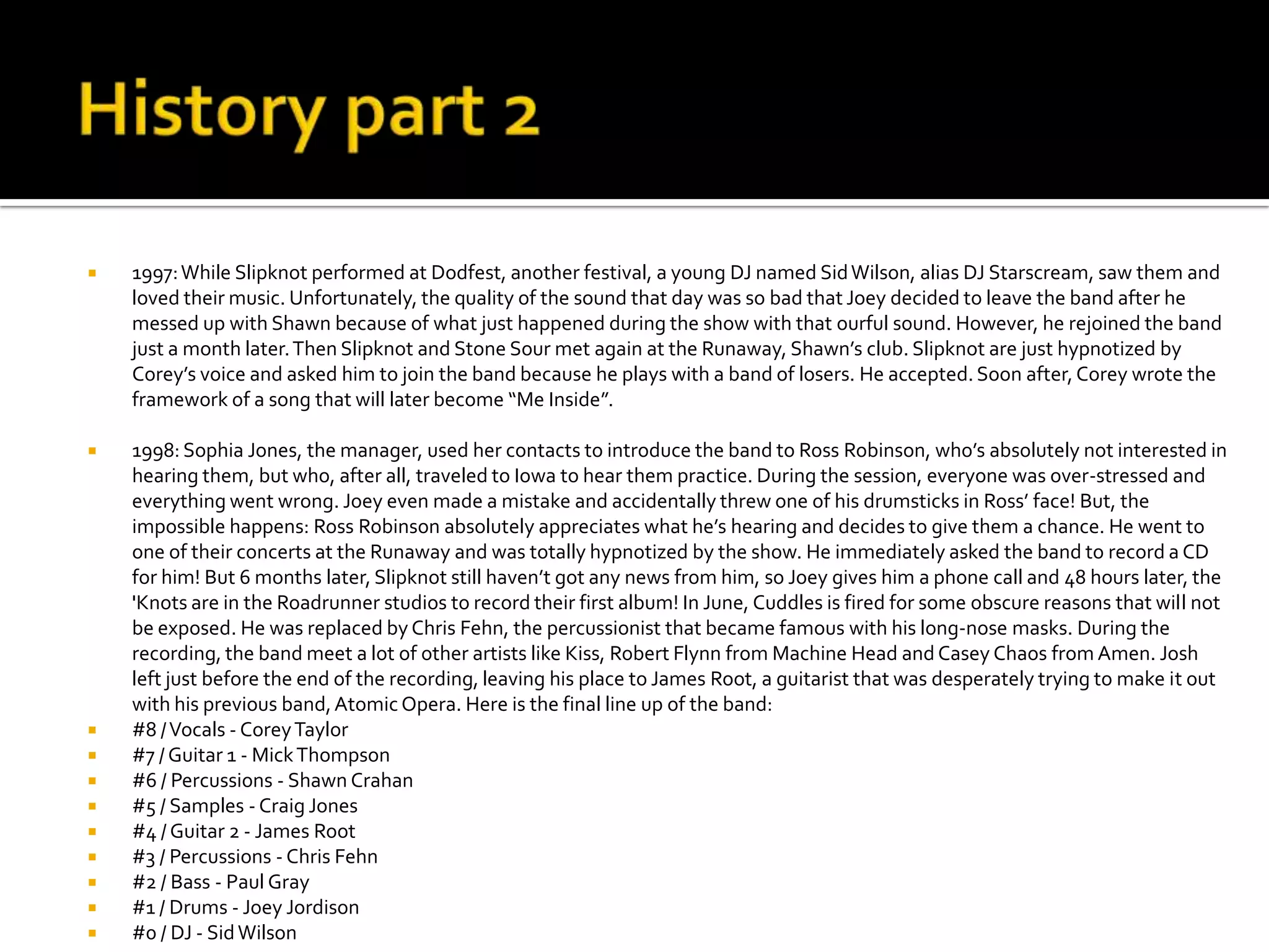 Slipknot facts | PPTX