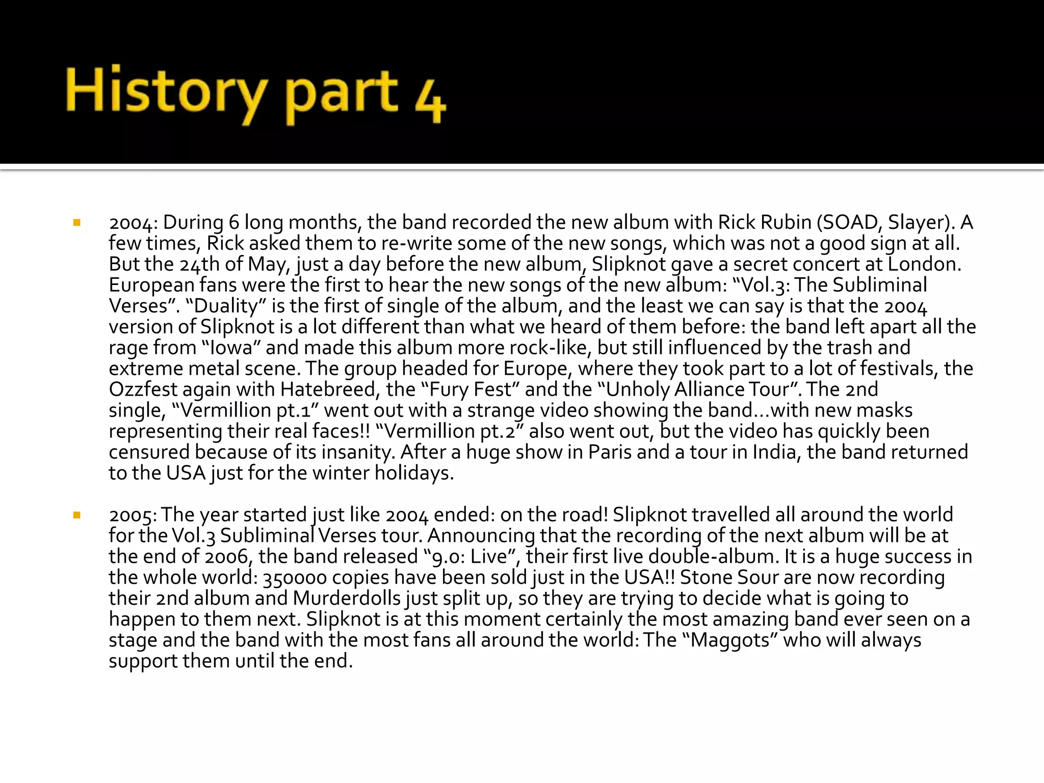 Slipknot facts | PPTX