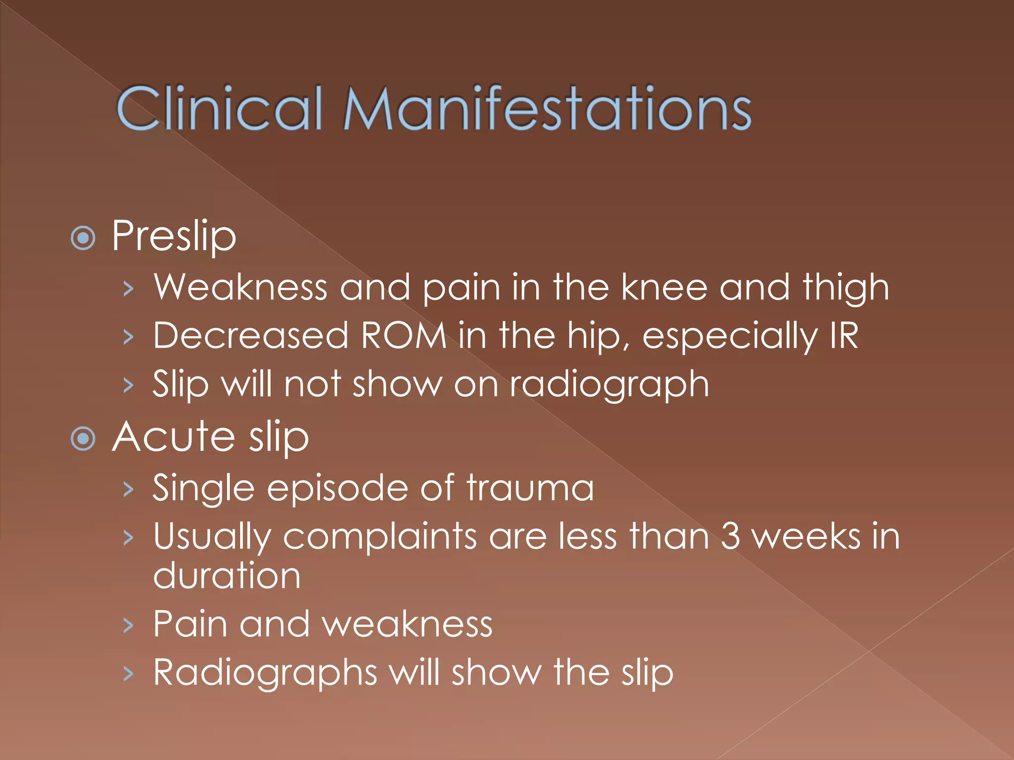 Slipped capital femoral epiphysis | PPT