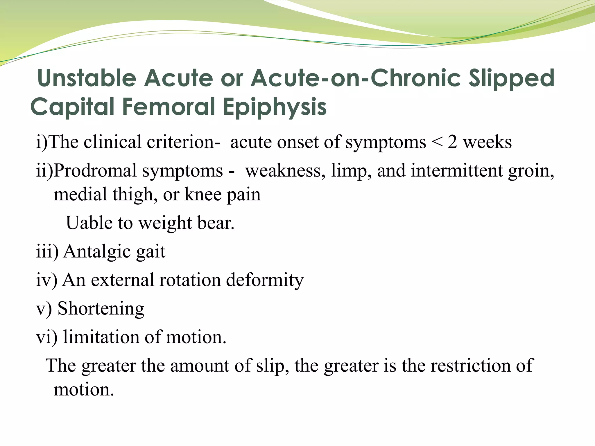 Slipped capital femoral epiphysis | PPTX
