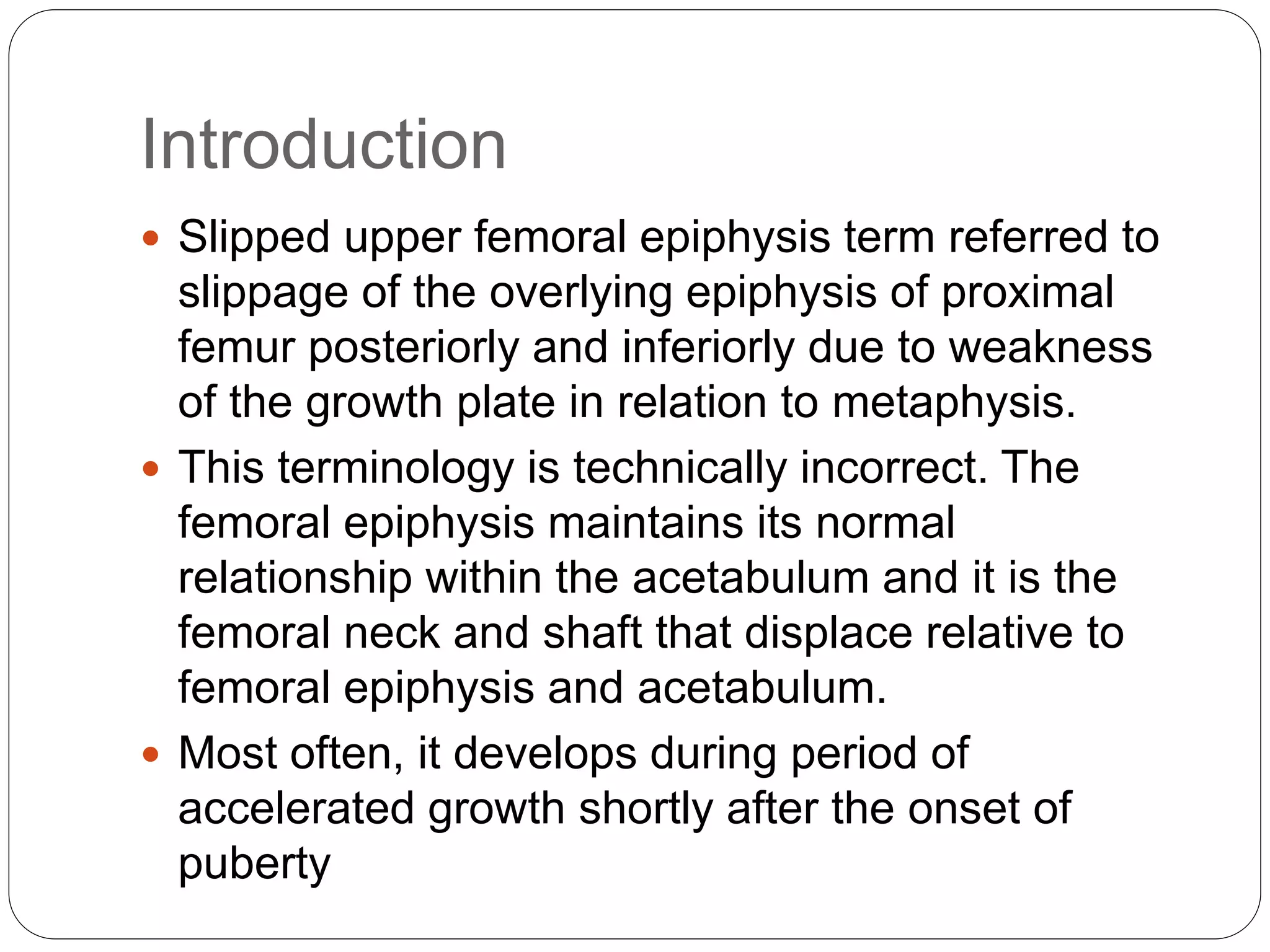 Slipped capital femoral epiphysis | PPTX