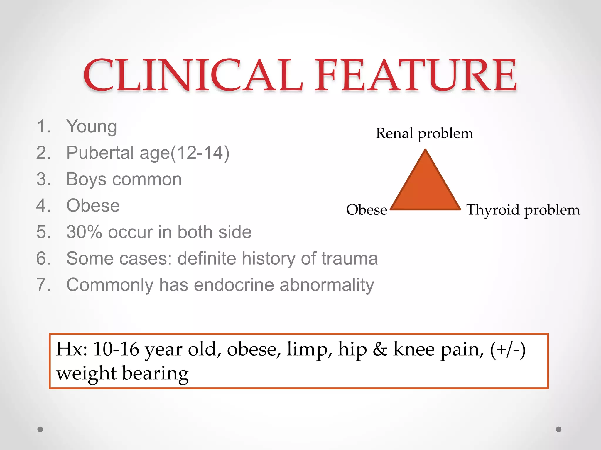 Slipped capital femoral epiphysis (scfe) | PPTX