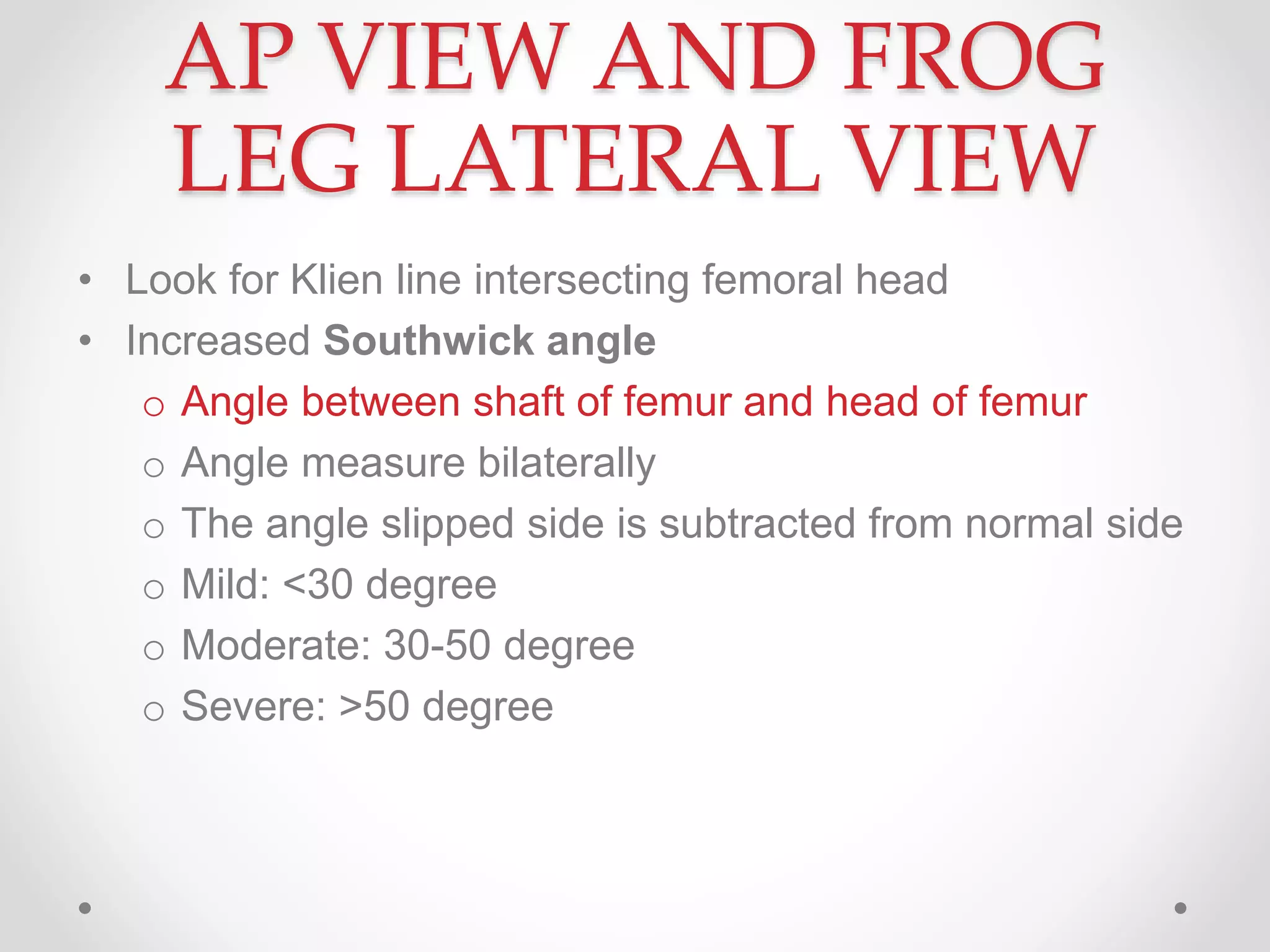 Slipped capital femoral epiphysis (scfe) | PPTX