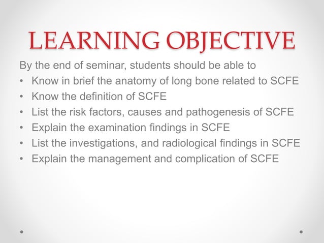 Slipped capital femoral epiphysis (scfe) | PPTX | Death, Injury, or ...