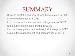 Slipped capital femoral epiphysis (scfe) | PPTX