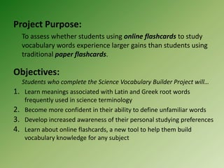 Science Vocabulary Builder Project | PPTX