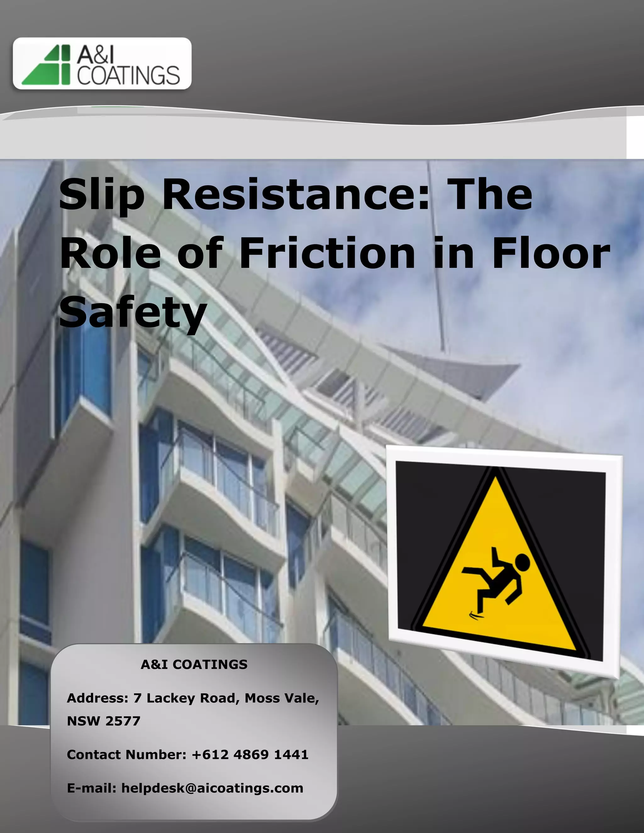 Slip Resistance: The Role of Friction in Floor Safety | PDF