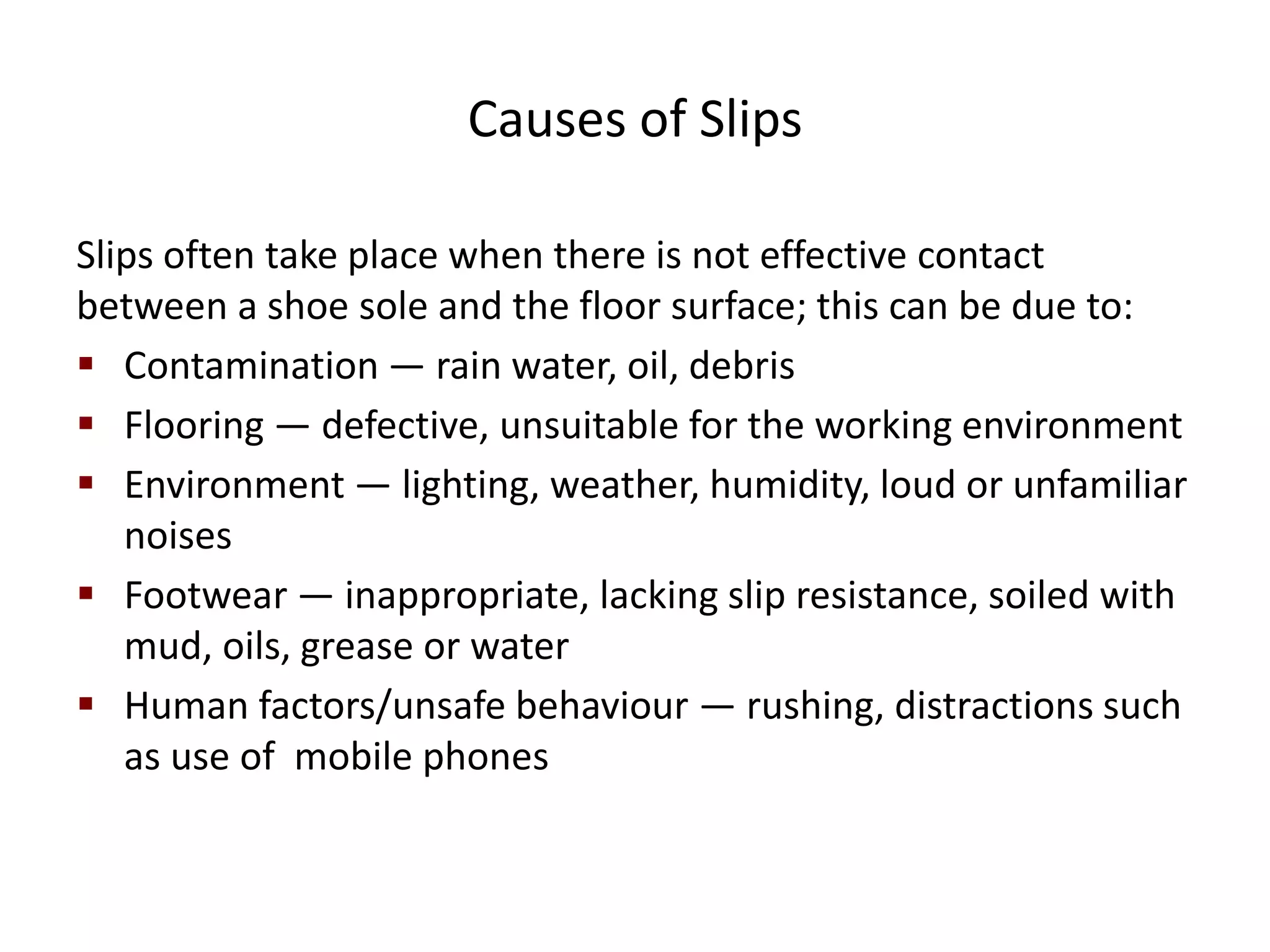 Slips trips and falls training presentation | PPT