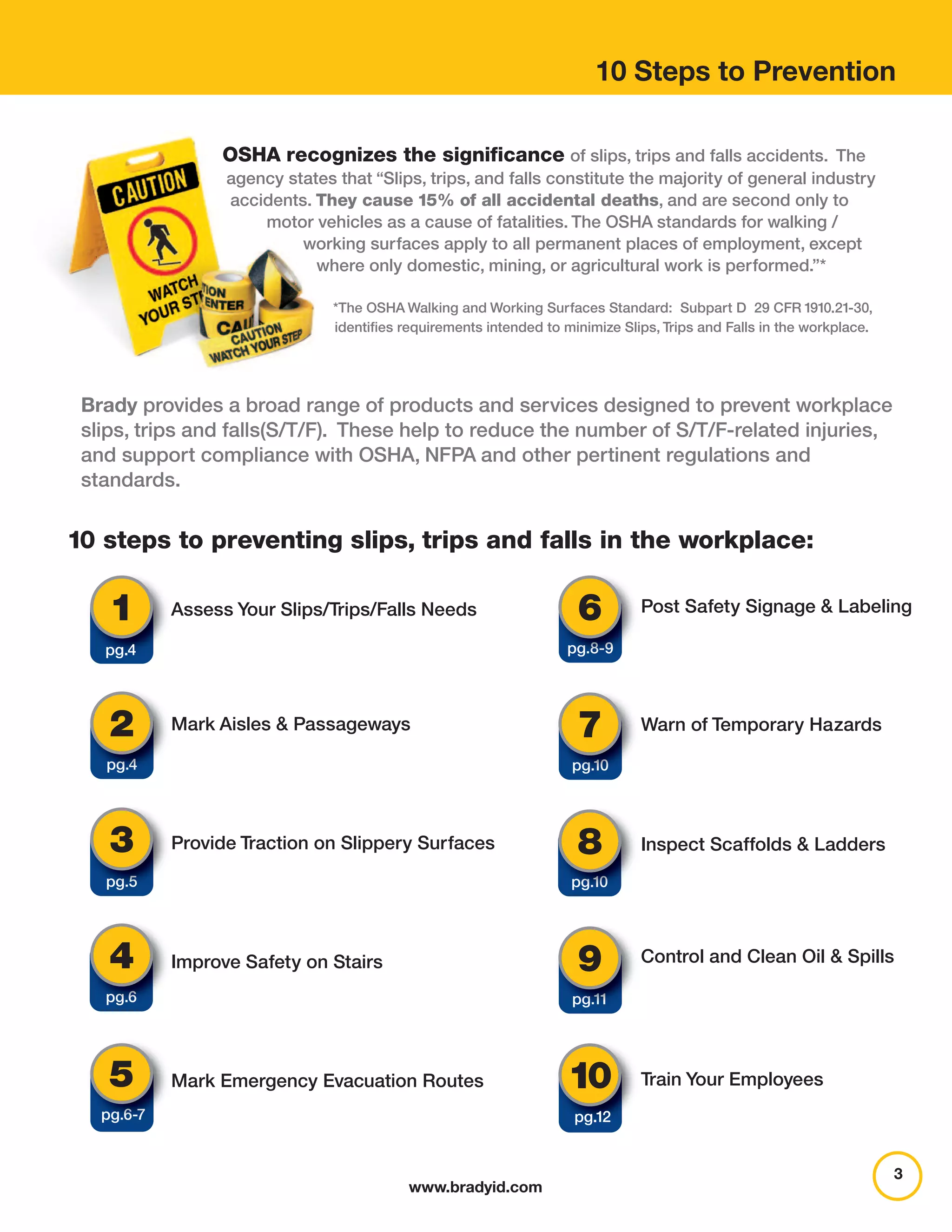 10 Steps to Prevention Slips, Trips, Falls. | PDF