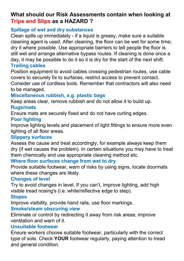 Slips, Trips and Falls | PDF